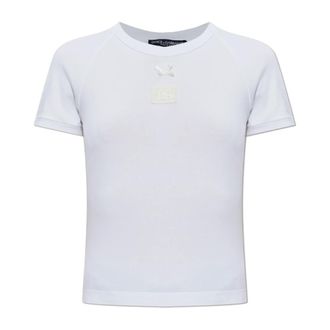 Dolce & Gabbana T-Shirt mit Logo-Patch - - Tops - Damen - Wei&szlig; - XS
