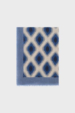 Gerard Darel Echarpe &agrave; losanges en laine et cachemire - RAQUEL - Bleu gris&eacute;