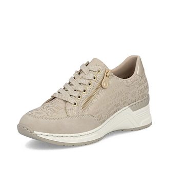 Rieker Damen Low-Top Sneaker N4316, Frauen Halbschuhe, lose Einlage,stra&szlig;enschuhe,Strassenschuhe,Sportschuhe,Freizeitschuhe,beige (62),38 EU / 5 UK