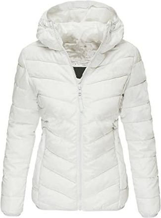 Generico Doudoune femme 100 grammes anti-vent, matelass&eacute;e, pliable, avec capuche, chaude, l&eacute;g&egrave;re, pour lhiver, grande taille, manches longues, confortable, ave