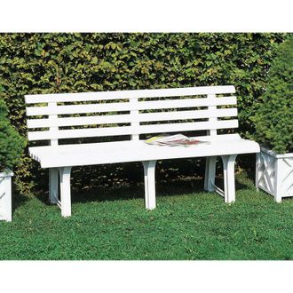 Dmora Banc dext&eacute;rieur Dluzard, Banc de jardin monobloc, Banc dext&eacute;rieur, 100% Made in Italy, 145x49h74 cm, Blanc - Dmora