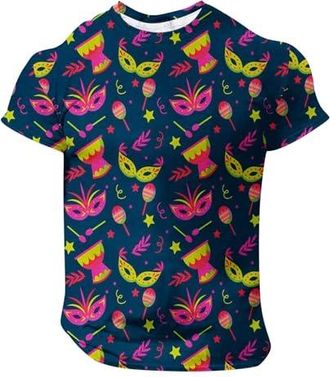 Generic Costume de carnaval pour homme - T-shirt confortable &agrave; col rond basique - T-shirt d&eacute;t&eacute; &agrave; manches courtes avec motif masque - V&ecirc;tement de sport - T-shi