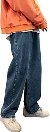 Generic Jean cool en coton avec poches pour homme - Coupe large - Tendance urbaine - Pour le printemps et lhiver - Pantalon dactivités de plein air, noir fonc