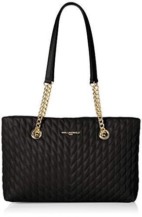 Karl Lagerfeld Karolina Tote, Sac de Transport Femme, Noir/Or, Taille Unique