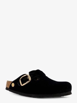 Birkenstock Womens Mule Boston Black Velvet Fabric Sandal