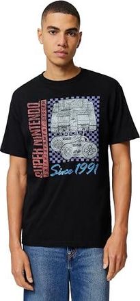 Nintendo Nineties Gamer T-Shirt, Noir, L Homme