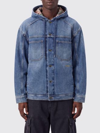 Off-white Veste en jean en coton avec capuche et poches plaqu&eacute;es
