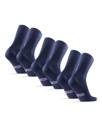Danish Endurance Bamboo Soft Top Socks 35-38 Navy Blue 3-pack