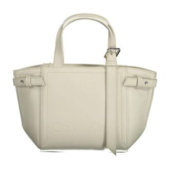 Calvin Klein Wei&szlig;e Damenhandtasche mit Griffen - - Bags - Damen - Wei&szlig; - ONE SIZE