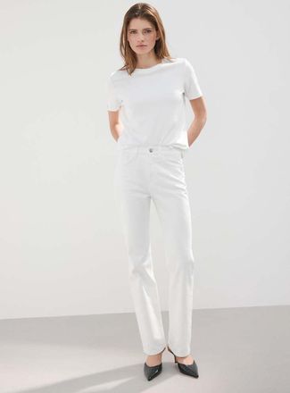 Mango Jean Matilda droit taille haute blanc - Femme - 32 - MANGO