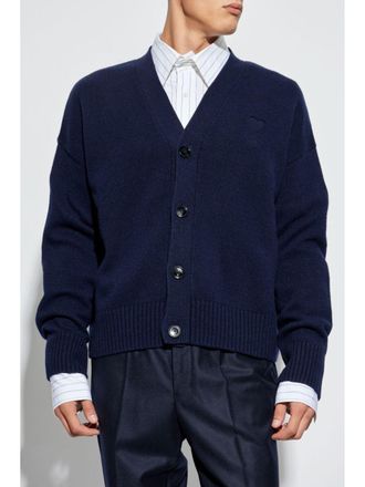 Ami cardigan à logo brodé - Bleu