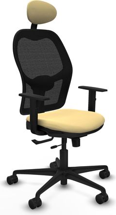 Piqueras y Crespo Gepolsterter Stuhl mit 1D-Armen, h&ouml;henverstellbarer Lendenwirbelst&uuml;tze und festem Kopfteil, ausgestattet mit Syncro/Traslack und injiziertem Schaumsto