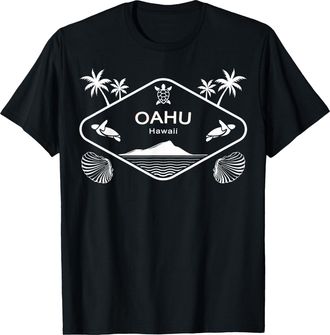 Cervera & Team Hawaii Oahu Hawaii Palmen Insel Meeresschildkröte Waikiki Souvenir T-Shirt