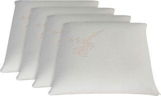 Olympe Literie Lot de 4 oreillers &agrave; m&eacute;moire de forme BIO Blanc 60x60 cm