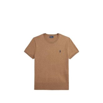 Polo Ralph Lauren Pull manches courtes en coton m&eacute;lang&eacute;