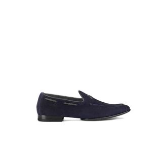 Doucal's Homme, Chaussures, Bleu, Taille: 42 EU Mocassin en daim avec la&ccedil;age tress&eacute;