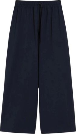 Max Mara Femme, Pantalons, Bleu, Taille: 34 FR Pantalon en laine luxueux à coupe décontractée