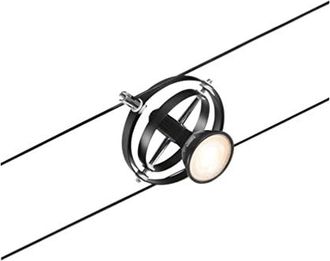 Paulmann 94441 CorDuo Système de Câbles Spot Cardan DC Individuel 10 watts max, Éclairage Extensible Noir Mat Matière Plastique GU5,3 Système de Câbles sans Am