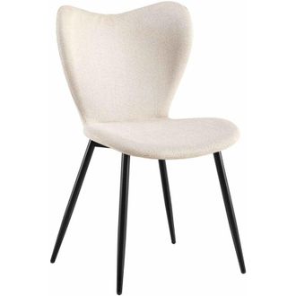 Clp Chaise de salle &agrave; manger Maika Cr&egrave;me Tissu