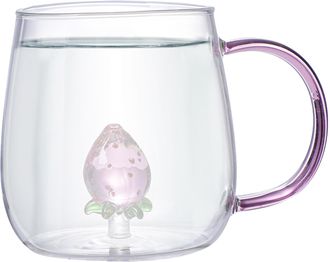 Generic Weingl&auml;ser - dreidimensionaler Glasbecher mit Pflanzen-Cartoon, Becher, Kaffee-/Teebecher | Klare Mehrzweck-Kaffeetassen aus Glas, &auml;sthetische Gl&auml;ser,
