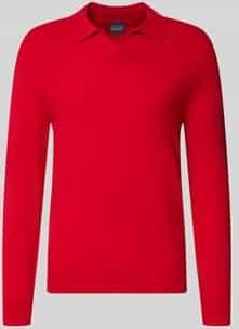 Christian Berg Strickpullover mit Polokragen und V-Ausschnitt