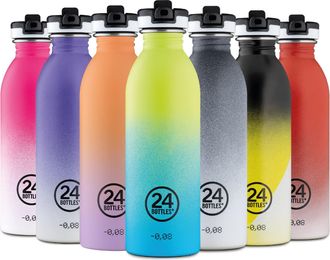 24 Bottles Sport - Trinkflasche Sport 500 ml, Thermosflasche 24h Cold und 12h Hot, Wasserflasche 100% Versiegeltem Deckel, Umweltfreundliche Trinkflasche Edelsta