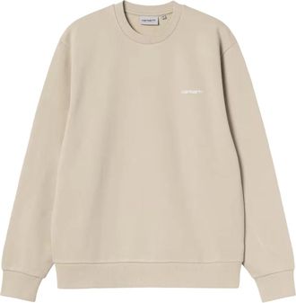 Carhartt Work in Progress Homme, Sweatshirts et sweats &agrave; capuche, Beige, Taille: L Script Embroidery Sweat