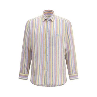 Etro Homme, Chemises, Multicolore, Taille: XL Chemise Ray&eacute;e en Lin