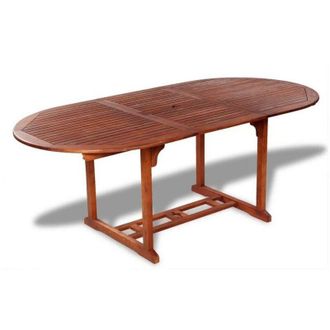 Les Tendances Table de jardin extensible acacia massif fonc&eacute; Woun 150-200cm