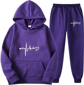 Generic Vetement Femme Pas Cher Ensemble Jogging Femme 2 pi&egrave;ces Survetement de Sport Pantalon Et Sweat &agrave; Capuche Survetement Femme Ensemble Chic Et Elegant En