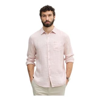 Guess Leinen Hemd Gestreift - - Shirts - Herren - Rosa - L