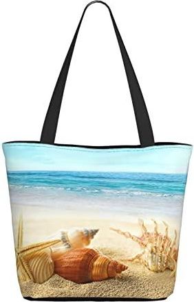 AOOEDM Beau sac &agrave; provisions pour femme avec paysage de plage 33 x 27,9 x 17,8 cm. Le cadeau parfait pour la Saint-Valentin. Cest de la Saint-Valentin pour m