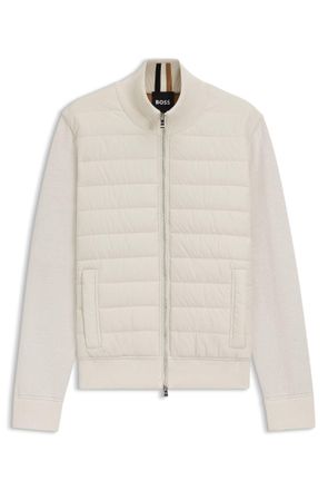 BOSS Herren H-Hernesto Jacke aus verschiedenen Materialien mit wattierter Vorderseite Wei&szlig; M