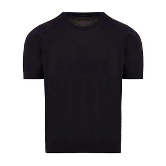 Drumohr Gestricktes Baumwoll-T-Shirt - - Knitwear - Herren - Blau - XL