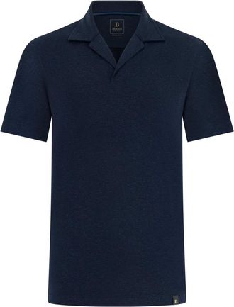 Boggi Milano Homme, Tops, Bleu, Taille: 2XL Polo en m&eacute;lange de Tencel, polyester et lin