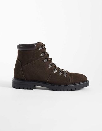 Asos Schn&uuml;r-Hiker-Stiefel mit Profilsohle in Braun
