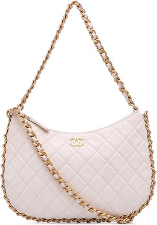 Chanel Hobo Bags - Large Shiny Crumpled Quilted Lambskin Trendy Chain - Gr. unisize - in Weiß - für Damen