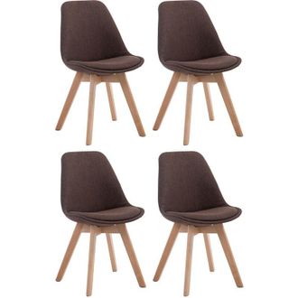 Clp 4er Set Besucherst&uuml;hle Borneo V2 Stoff braun natura