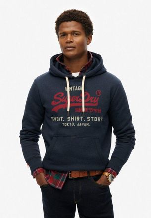 Superdry Kapuzensweatshirt SD-VL HERITAGE RELAXED HOOD aus Baumwollmischung, Relaxed Fit, mit Rippb&uuml;ndchen am Rumpfabschluss