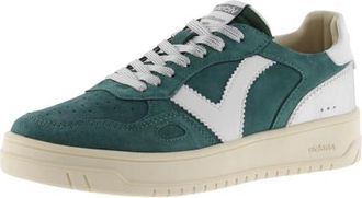 Victoria Basket Basse Seul Cro&ucirc;te De Cuir & Pi&egrave;ces & Lacets en Contraste 1257138 pour Femme Verde 40