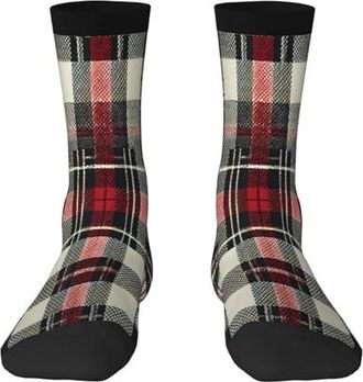 Generic Carreaux Rouges De Bûcheron Chaussettes De Tennis Fantaisie Chausettes Évacuant LHumidité Chaussettes Pour Adulte Trekking Femme 40Cm