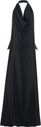 Pla&icirc;n Plain, Femme, Robes, Noir, Taille: 34 FR Draped Halter Neck Dress