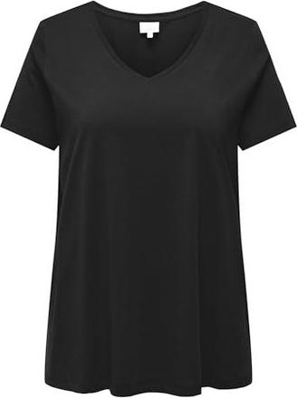 Only Carmakoma Carbonnie Life S/S V A-Shape Tee Noos T-Shirt pour Femme, Noir, 16/18, Noir, 44/46/grande Taille