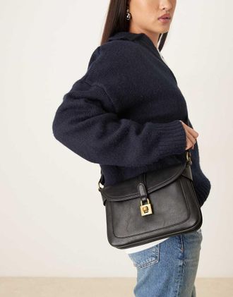 Accessorize Umh&auml;ngetasche in Schwarz mit Vorhangschloss-Verschluss