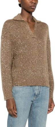 Brunello Cucinelli Femme, Pulls, Brun, Taille: 36 FR Pull