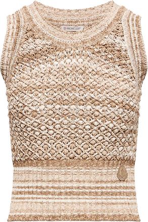 Moncler Moncler Striped Tank Top, Women, Beige, Size: Xl