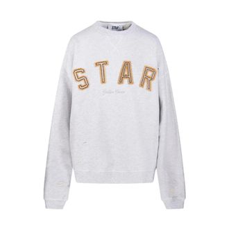 Golden Goose Cotton Crewneck Sweatshirt - - Sweatshirts & Hoodies - Damen - Grau - XS