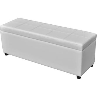 vidaXL Vidaxl - Banc long de rangement Bois Blanc