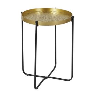 The Home Deco Factory HD0202 - Table D Appoint Metal Martele Alia D35Cm - Salon, Salle &agrave; Manger