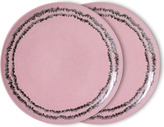 HKliving Assiettes &agrave; d&icirc;ner en c&eacute;ramique Bubble - Set de 2 HKliving